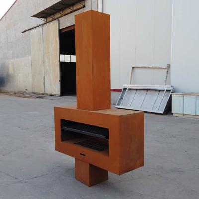 Cina Legno d'acciaio rosso rustico di 1.3FT Corten 400mm che brucia camino all'aperto in vendita