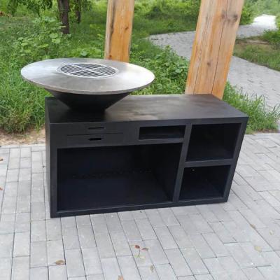 China Black 4ft Corten Steel Barbecue  2mm Portable Steel Grill for sale