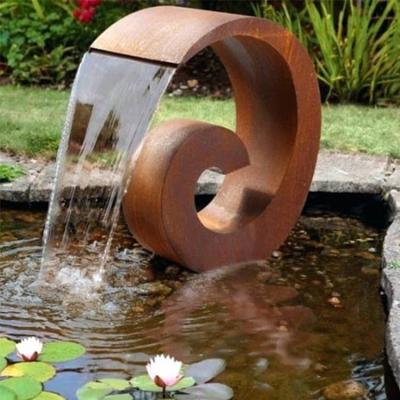 China Anti Corrosive Corten Steel Water Feature 200mm Round Water Fountain for sale