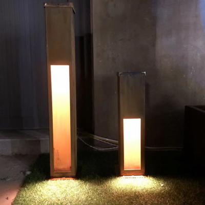 Cina Lampade da giardino FeCSi Corten Acciaio Lampade da piombo 0,12m Lampade esterne rettangolari in vendita