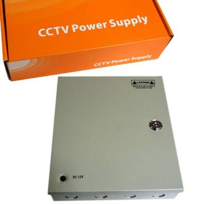 China Corriente de salida 10A Cámara de seguridad de CCTV Caja de suministro de energía Distribución 12V 9CH 18CH puertos en venta