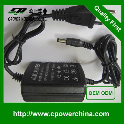 중국 12V 1.2A 12W AC DC 전원 어댑터 1200ma 출력 전류와 CE 인증 판매용