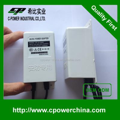 China Excelente adaptador de energia 12V DC à prova d'água com corrente de saída de 2000mA em branco à venda