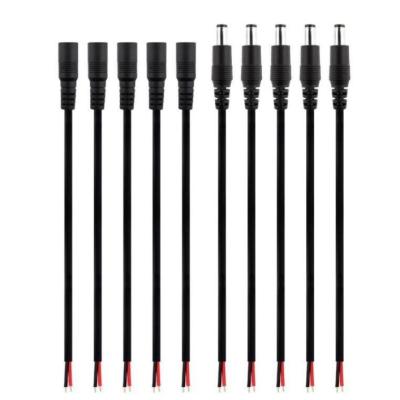 Cina 18 AWG DC Power Pigtail Cable 2,1 mm x 5,5 mm Barrel Plug Wire Maschio femmina per 220-240V in vendita
