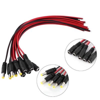 中国 CE認定 男性用ケーブルプラグワイヤー 5.5*2.1mm 12V DC パワーピグテイル CCTVセキュリティ 販売のため