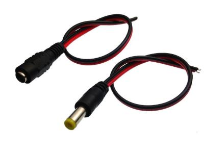 中国 CE認定 男性用ケーブルプラグワイヤー 5.5*2.1mm 12V DC パワーピグテイル CCTVセキュリティ 販売のため