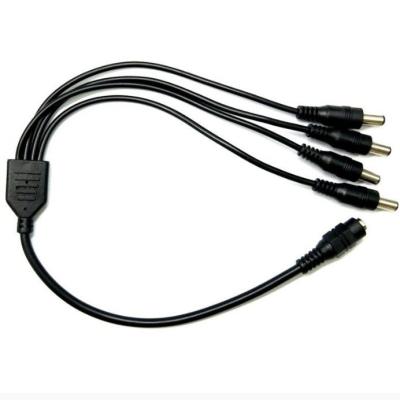 China Copper Conductor LOW VOLTAGE 2.1*5.5mm CCTV Security Camera Power Splitter Cable with Switch for sale