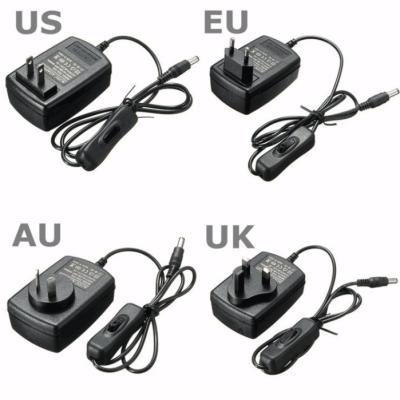 중국 매우 편리한 100-240V AC 입력 12VDC 2A 24W 12V 3A 36W 켜고 끄는 스위치 전원 어댑터 판매용