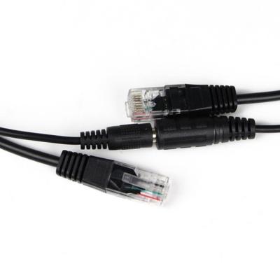 China Convenient RJ45 Male Power In to RJ45 Female POE Injector and Adapter Splitter Kit for sale