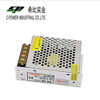Cina Fornitore di alimentazione industriale 9V 5A di uscita singola con tecnologia e efficienza in modalità switch in vendita