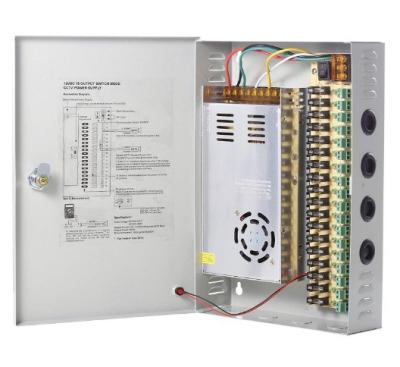 Cina Proteggi l'alimentazione CCTV con la scatola di commutazione 12V DC 30A 18CH e la protezione contro l'eccesso di tempo in vendita