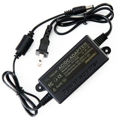 中国 ブラック C-Power AC100-240V DC 12V 2A 壁掛けプラグ電源アダプタ 12V EU AU UK US 販売のため