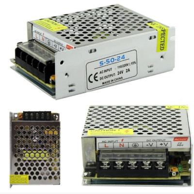中国 シングル出力 24V DC 1.8A 2A 電源 LED ストライプ C-Power Rosh 110V 220V スイッチング 販売のため