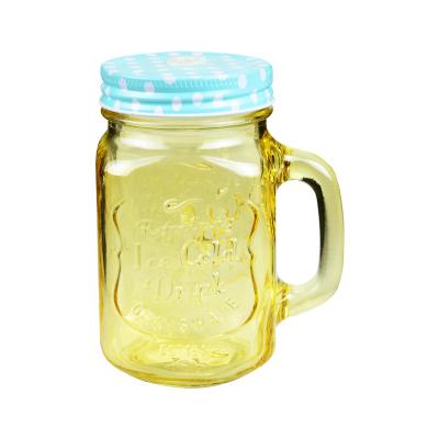 Cina Classic 450ml Glass Mason Jar Mug Trasparente Per Bevande Cocktail in vendita