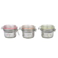 China Small 125ML Empty Glass Jars With Hinged Lids Cartons Packing for sale