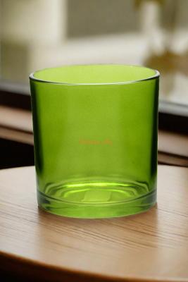 Cina 4 pollici di vetro vuoto candele vaso 550ml Verde grandi portavoce vetro in vendita