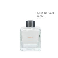 China Customized Glass Car Perfume Bottle 200ML Square Reed Diffuser Bottles for sale