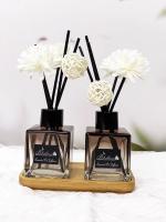 China Customized Glass Car Perfume Bottle 200ML Square Reed Diffuser Bottles for sale