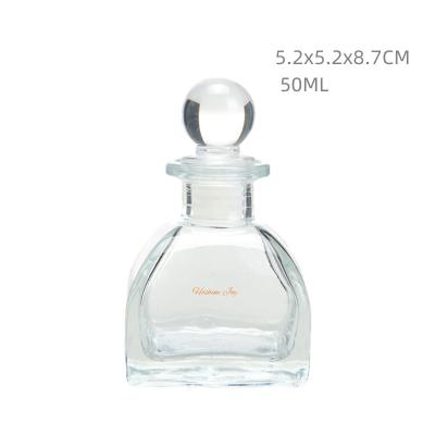 China Airtight Clear Glass Aroma Diffuser Bottle For Reed Diffuser Square Customized for sale