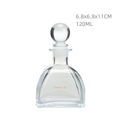 China Car Square Glass Diffuser Bottles 120ML Aromatherapy Glass Bottles for sale