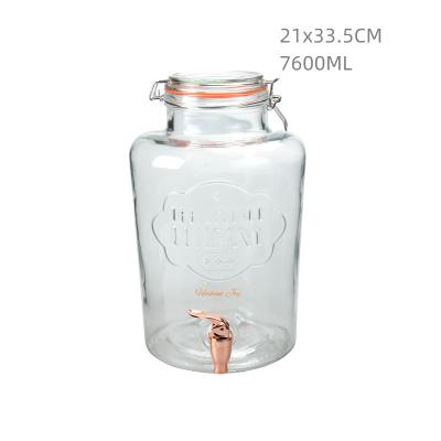 Cina 7Dispenser di limonata in vetro di 6 litri con rubinetto dorato in vendita