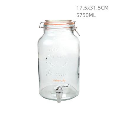 Cina 5.7L Dispenser di bevande in vetro trasparente con tappo a tenuta stagna PP in vendita