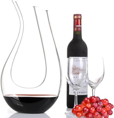 Cina Decanter di vino in vetro chiaro a forma di U, soffiato a mano, capacità 470 ml in vendita