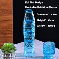 China Koi Fish Design Drinking Glasses Stackable Drinking Glasses Fish Shaped Glasses Drinking for Home Decor for sale