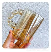 China 350ml Designed Glass Cup With Handle Reusable for sale