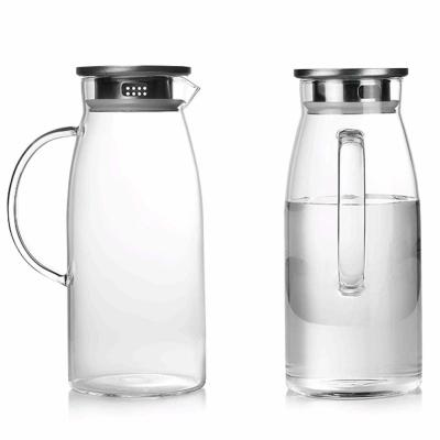 China 50 oz ontruimen Waterkruik 304 van het Glaswater OEM van het Roestvrij staaldeksel de Dienst Te koop