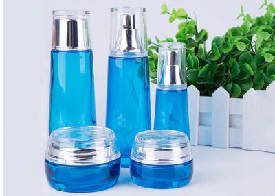 中国 青い高い等級のガラス洗面用品は30g 50g 40ml 100ml 120mlをびん詰めにする 販売のため