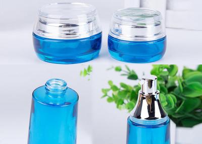 中国 青い高い等級のガラス洗面用品は30g 50g 40ml 100ml 120mlをびん詰めにする 販売のため