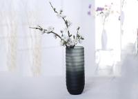 China Gradient Gray Decorative Glass Vases Polished Surface Handling for sale