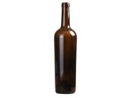 China Elegant Amber Empty Glass Wine Bottles Custom Logo Round Shape for sale