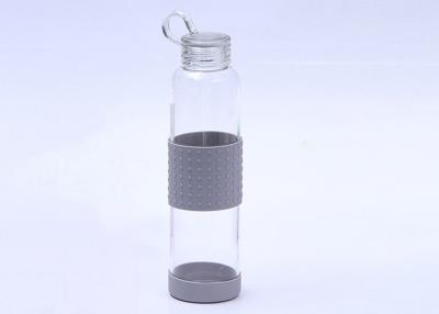 China Runde Glastrinkflasche mit Silikon-Ärmel-hitzebeständiger Eigenschaft zu verkaufen