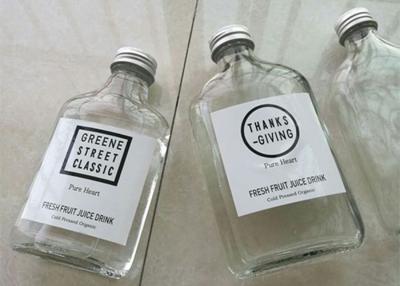 Cina Il vetro piano Juice Bottles 100ml 200ml 350ml del quadrato ha personalizzato il logo in vendita