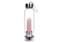 China High Borosilicate Glass Drinking Bottles With Hexagonal Crystal Column for sale