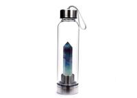 China High Borosilicate Glass Drinking Bottles With Hexagonal Crystal Column for sale