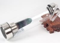 China High Borosilicate Glass Drinking Bottles With Hexagonal Crystal Column for sale