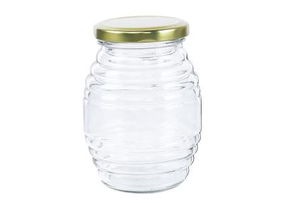 Cina 4 vetri borosilicati del carro armato di Oz Honey Jars Transparent Spiral Storage alti in vendita