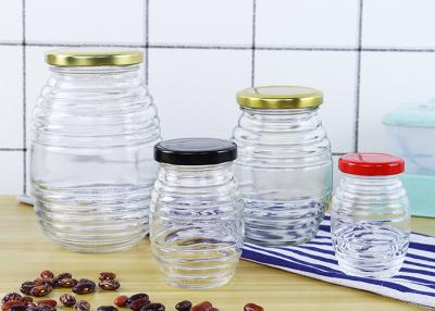 Cina 4 vetri borosilicati del carro armato di Oz Honey Jars Transparent Spiral Storage alti in vendita