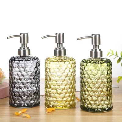 Cina Bottiglie di vetro riciclabili dello sciampo/bottiglia di vetro liquida sapone del cilindro 500ml in vendita
