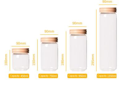 中国 木製のふた450ml 750ml 1550mlの食品容器が付いている注文のSealableガラス瓶 販売のため