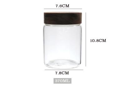 Cina Barattoli di vetro vuoti del chiaro borosilicato con il bene durevole di bambù sigillato del coperchio in vendita
