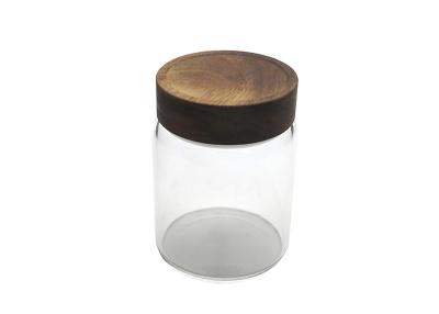 Cina Barattoli di vetro vuoti del chiaro borosilicato con il bene durevole di bambù sigillato del coperchio in vendita