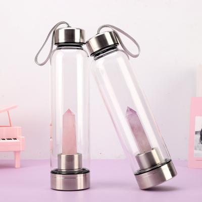 China Piedra preciosa de cristal inastillable Crystal Infused Energy Drink Use de la botella de agua de 550 ml en venta