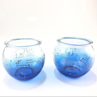 Cina Barattoli di vetro vuoti della costellazione della candela rotonda dello zodiaco per la decorazione domestica del partito in vendita