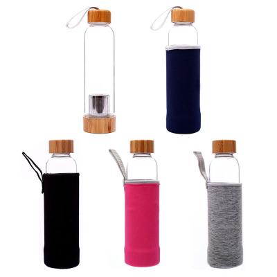 Cina Bottiglia di acqua di vetro infrangibile del tè di viaggio portatile di Infuser con il filtro in vendita
