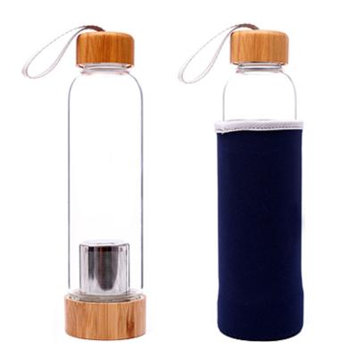 Cina Bottiglia di acqua di vetro infrangibile del tè di viaggio portatile di Infuser con il filtro in vendita