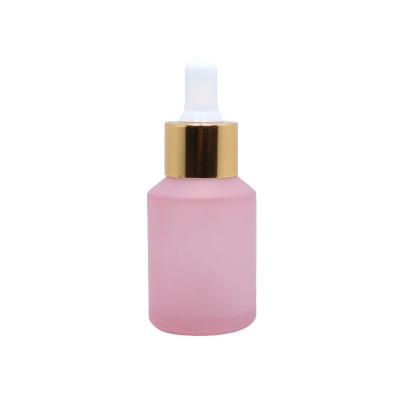 Cina Le bottiglie di vetro cosmetiche rotonde di lusso hanno glassato amichevole eco- rosa della bottiglia di vetro in vendita